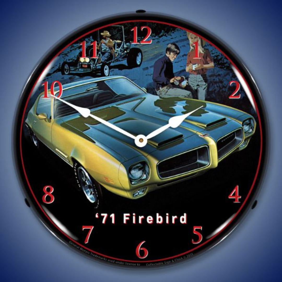 '71 Pontiac Firebird Lighted Wall Clock | Classic Auto Store Online