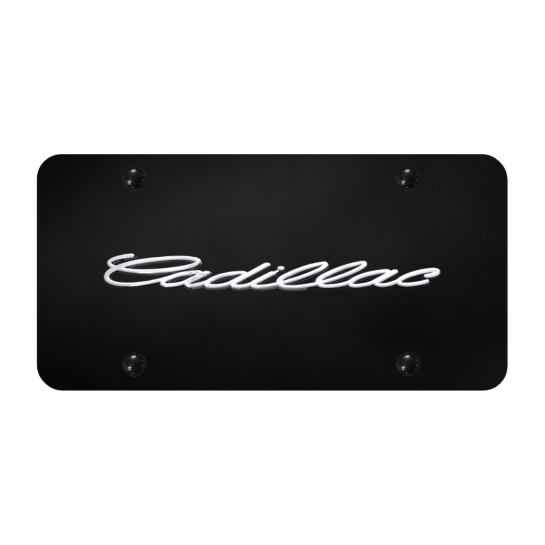 Cadillac Script License Plate Black Pearl | Classic Auto Store Online