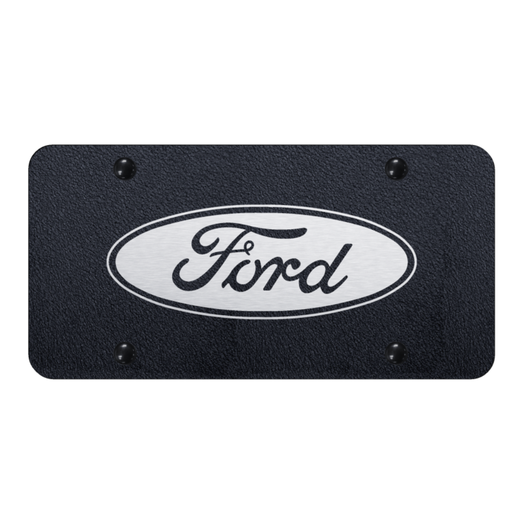 Ford License Plate Etched Rugged Black | Classic Auto Store Online