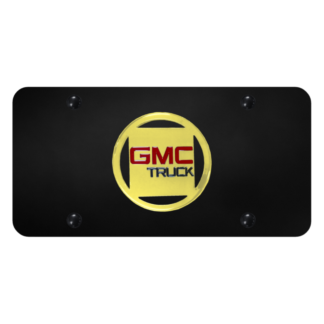 GMC License Plate - Gold on Black | Classic Auto Store Online