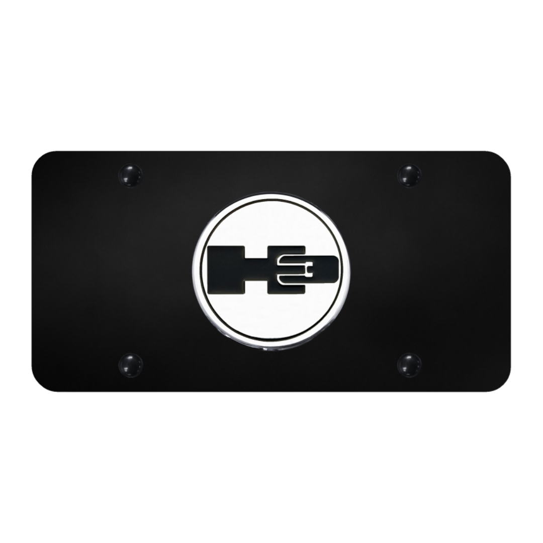 Hummer H3 License Plate - Chrome on Black | Classic Auto Store Online
