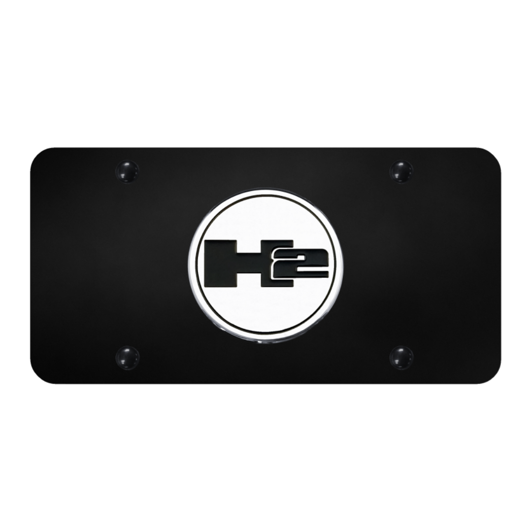 Hummer H2 License Plate - Chrome on Black | Classic Auto Store Online