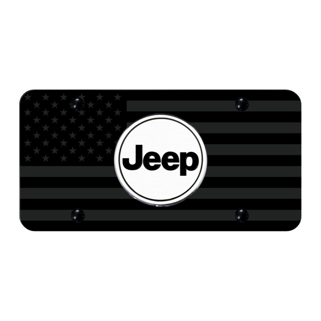Jeep Word License Plate - UV Subdued Flag | Classic Auto Store Online