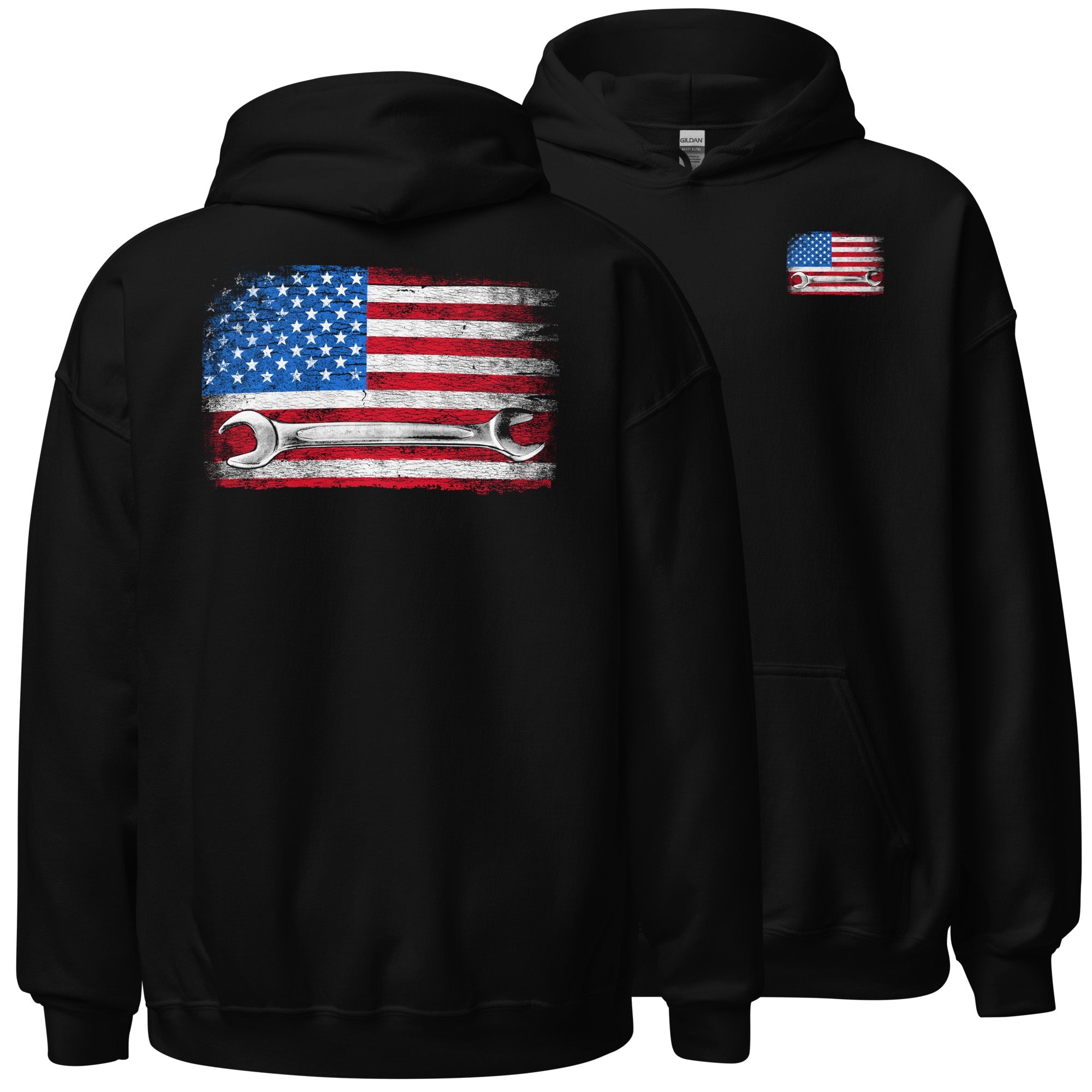 American Flag Mechanic Hoodie Sweatshirt | Classic Auto Store Online