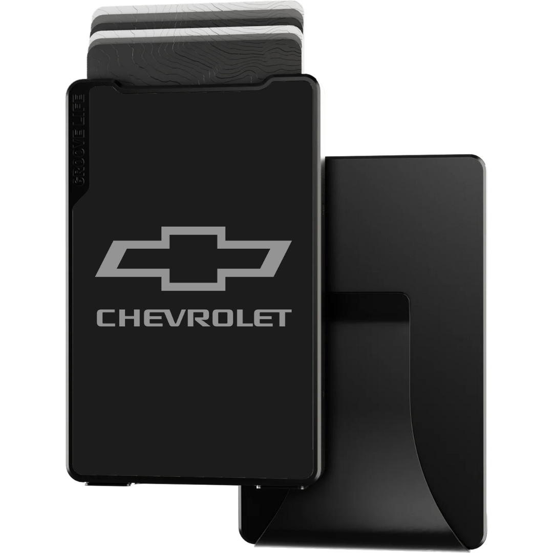 Black CHEVROLET Bowtie Groove Wallet | Classic Auto Store Online