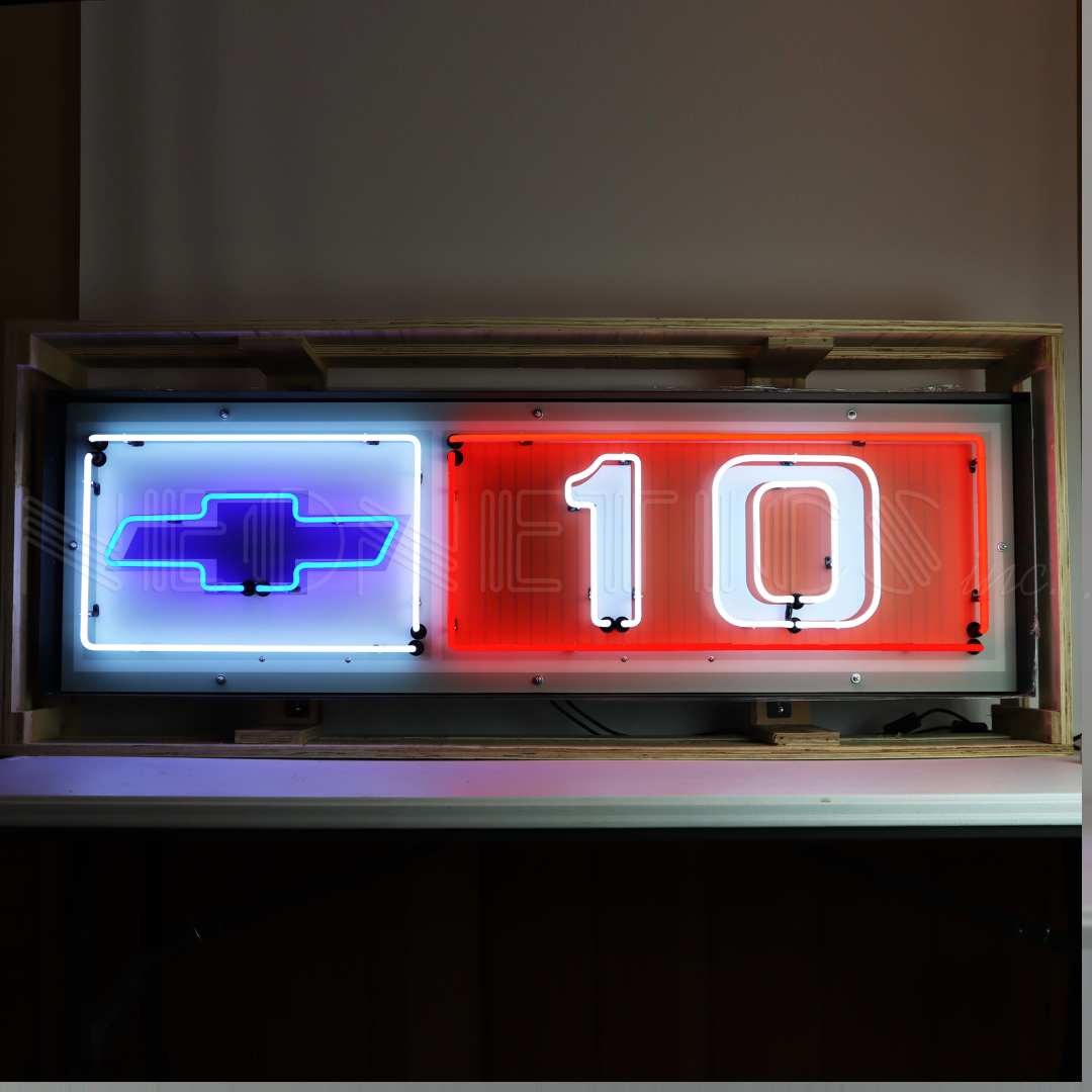 CHEVROLET C10 TRUCK NEON SIGN IN STEEL CAN | Classic Auto Store Online