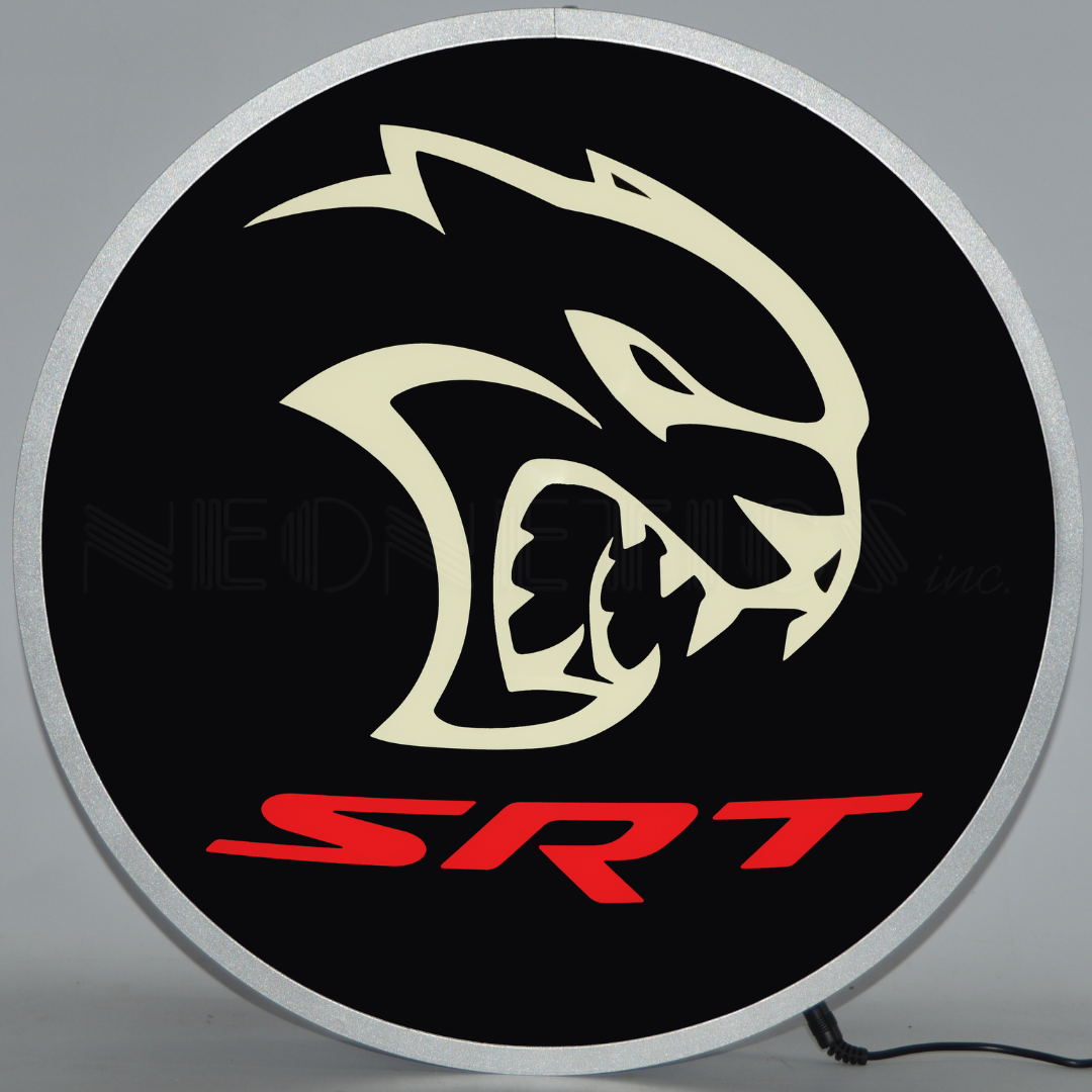 DODGE HELLCAT SRT LED LIGHTED SIGN | Classic Auto Store Online