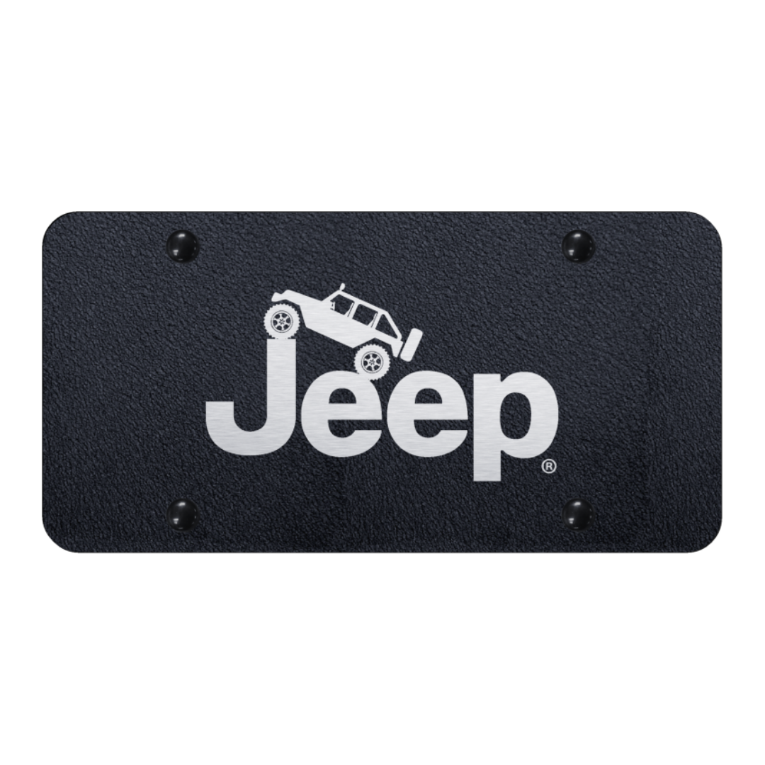 Jeep Climbing License Plate Rugged Black | Classic Auto Store Online