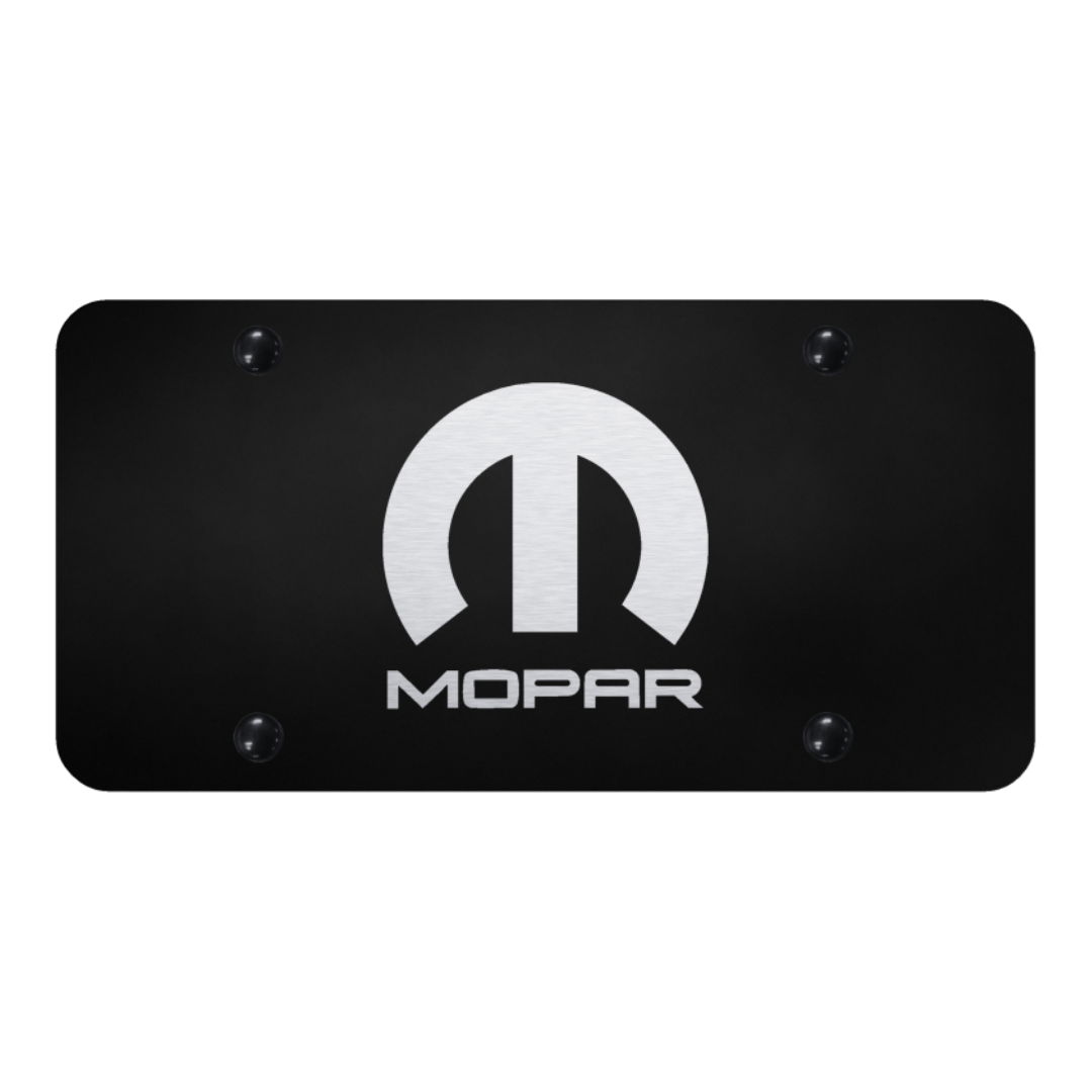 Mopar License Plate - Laser Etched Black | Classic Auto Store Online