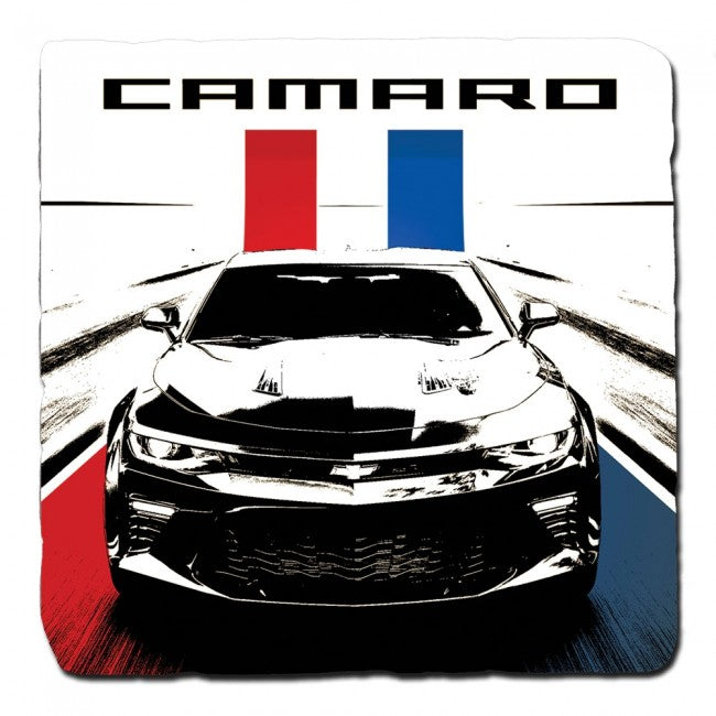 Camaro Red White Blue Stone Coaster | Classic Auto Store Online
