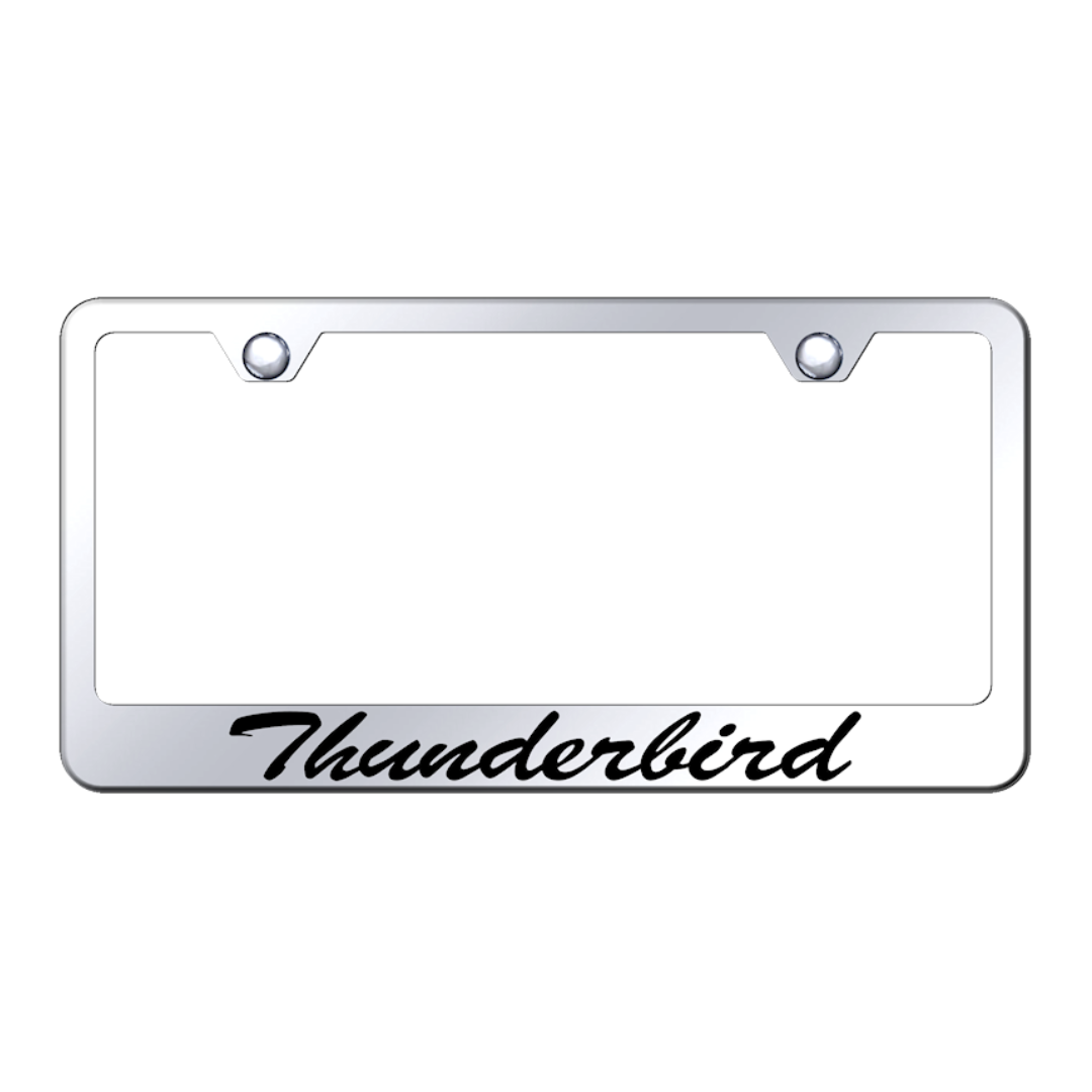 Thunderbird Script Stainless Steel Frame - Etched Mirrored | Classic ...