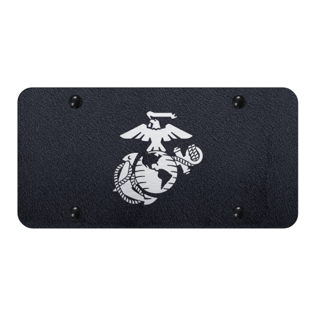 U.S.M.C. Logo License Plate Rugged Black | Classic Auto Store Online