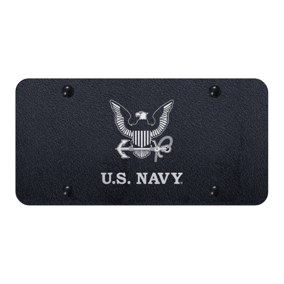 U.S. Navy Insignia License Plate Rugged Black | Classic Auto Store Online