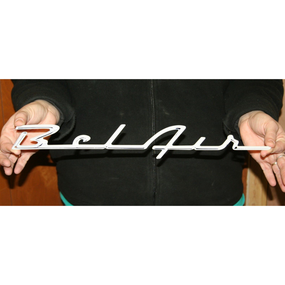 1955-1956 Chevy Bel Air Script Steel Sign | Classic Auto Store Online