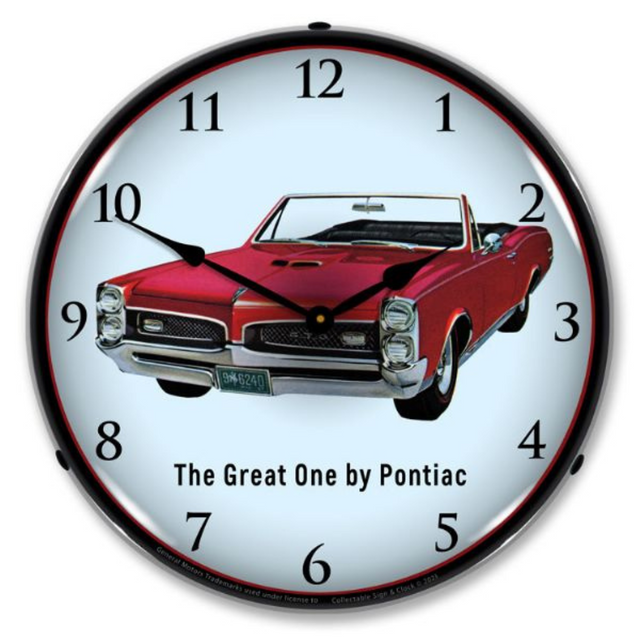 1967 Pontiac GTO Convertible Lighted Clock | Classic Auto Store Online