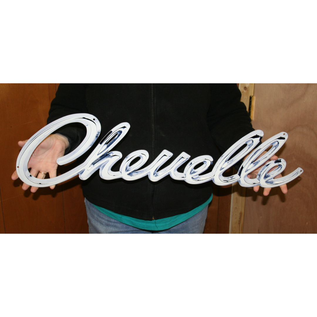 1968-1969 Chevy Chevelle Script Steel Sign | Classic Auto Store Online