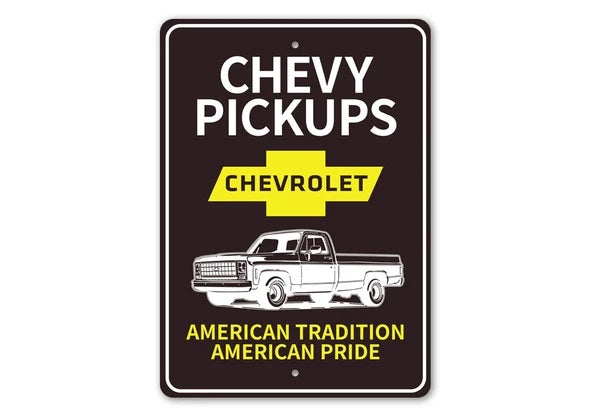 Chevy Pickups American Tradition Sign | Classic Auto Store Online