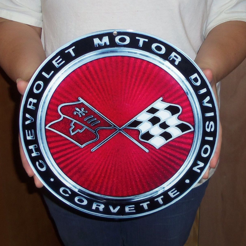C3 Corvette Circle Emblem Steel Sign | Classic Auto Store Online