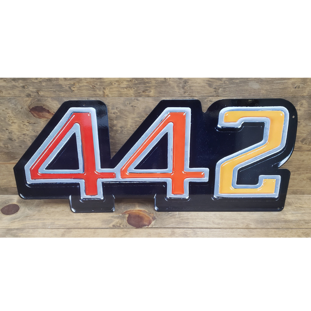 Oldsmobile 442 Color Emblem Steel Sign | Classic Auto Store Online