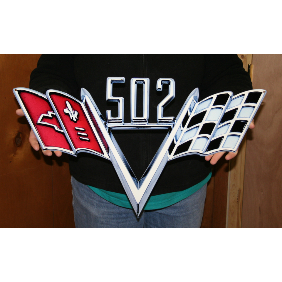 Chevy 502 Big Block Emblem Steel Sign | Classic Auto Store Online