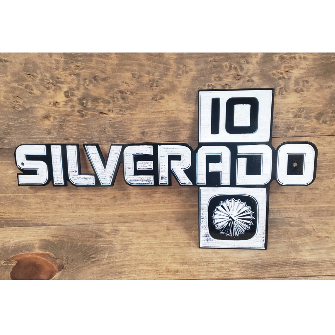 Chevy Silverado 10 Emblem Steel Sign | Classic Auto Store Online